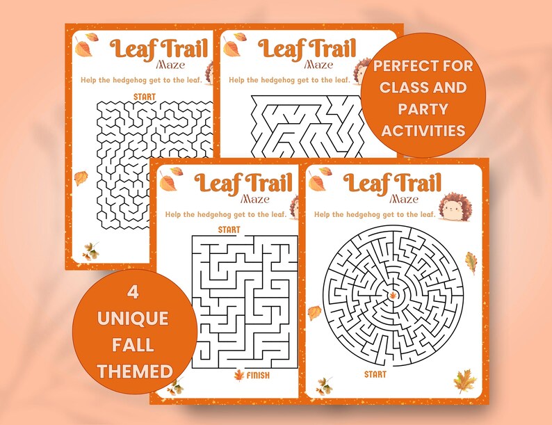 Autumn Mazes | Fall Printables | Maze Game | Fall Activity Sheet ...