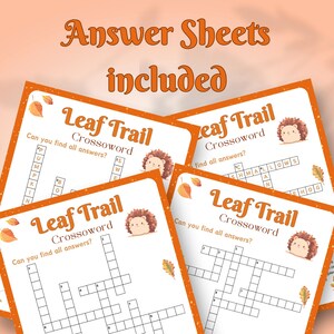 Autumn Crosswords | Fall Printables | Crossword Game | Fall Activity ...