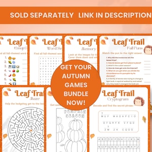 Autumn Games Mini Bundle | Fall Printables | Autumn Worksheet | Fall ...