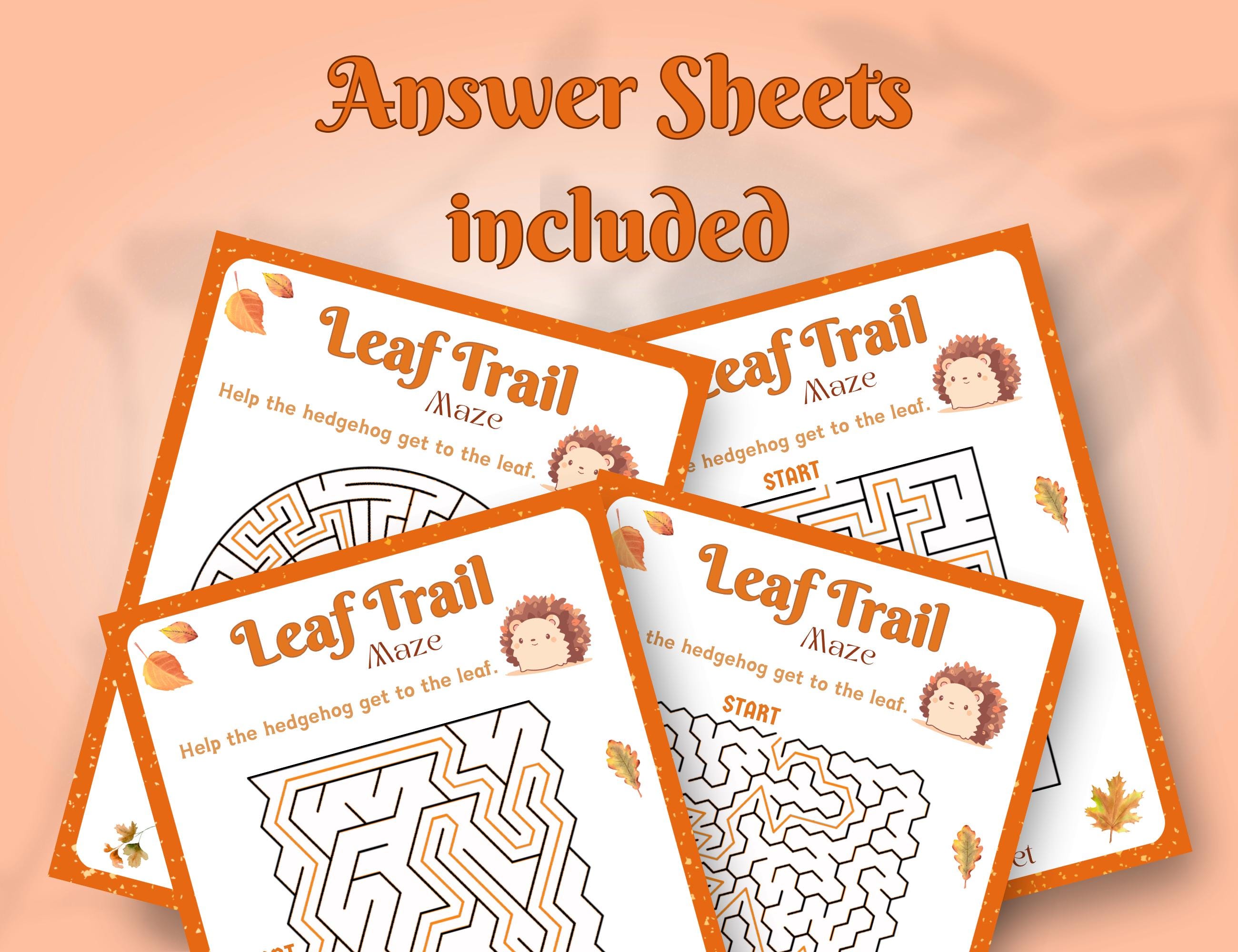Autumn Mazes | Fall Printables | Maze Game | Fall Activity Sheet ...
