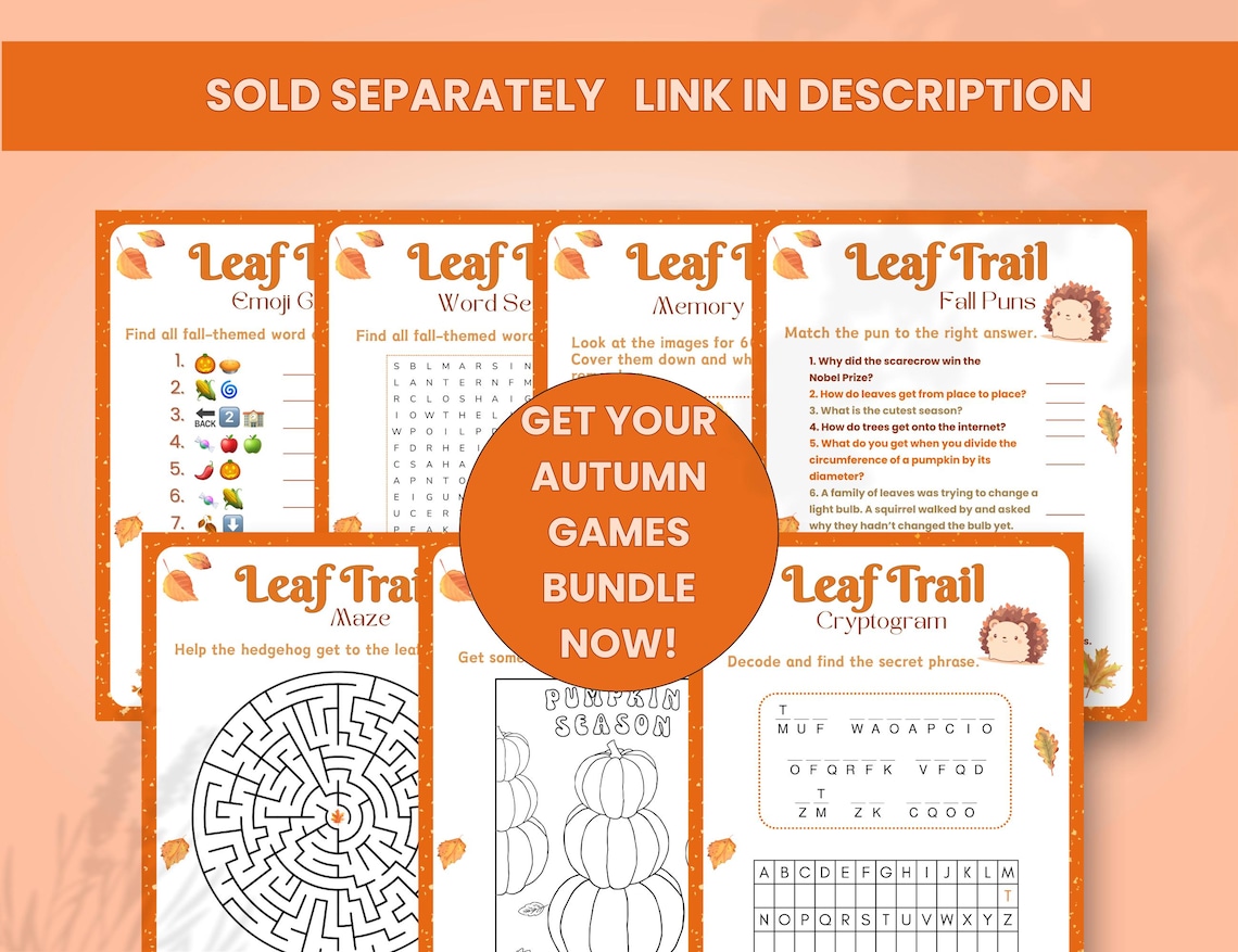 Autumn Crosswords | Fall Printables | Crossword Game | Fall Activity ...