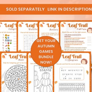 Autumn Crosswords | Fall Printables | Crossword Game | Fall Activity ...