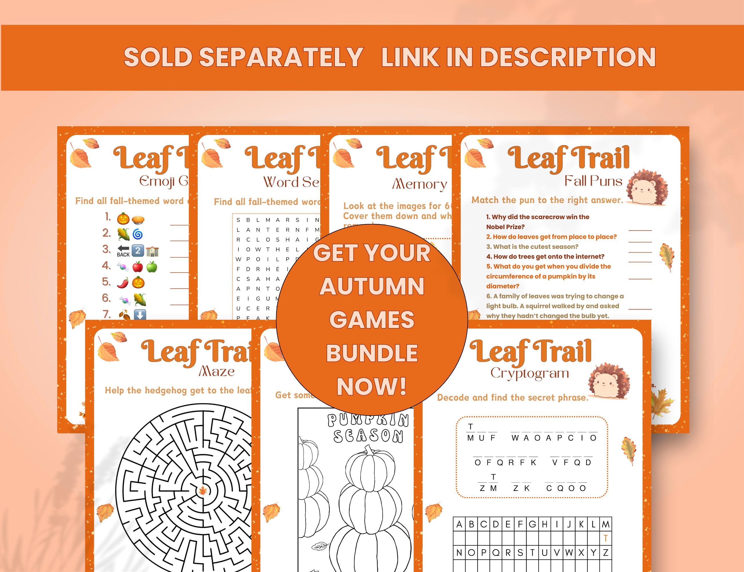 Autumn Crosswords | Fall Printables | Crossword Game | Fall Activity ...