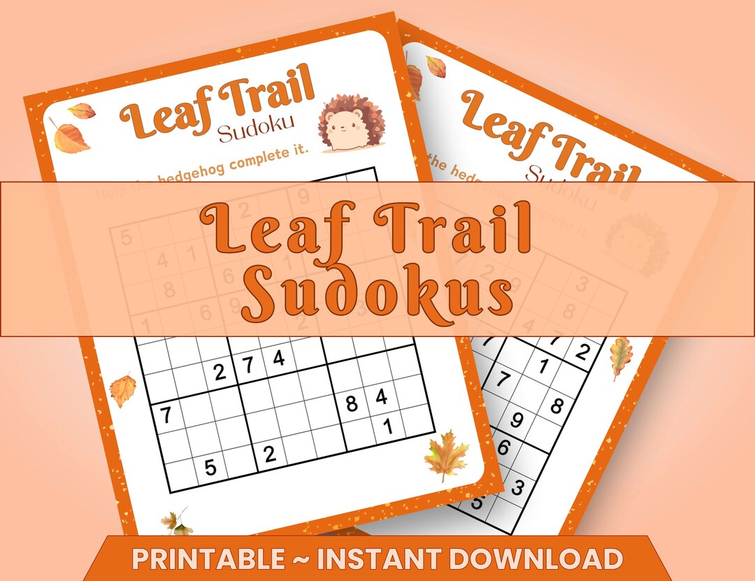 Autumn Sudoku | Fall Printables | Sudoku Game | Fall Activity Sheet ...