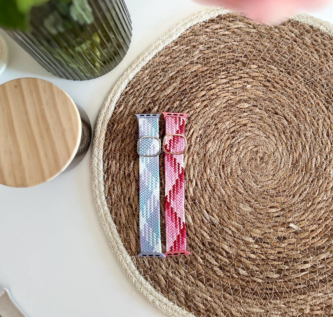 Multicolor Braided Nylon Apple Watch Band 38/40/41/42/44/45/49mm ...