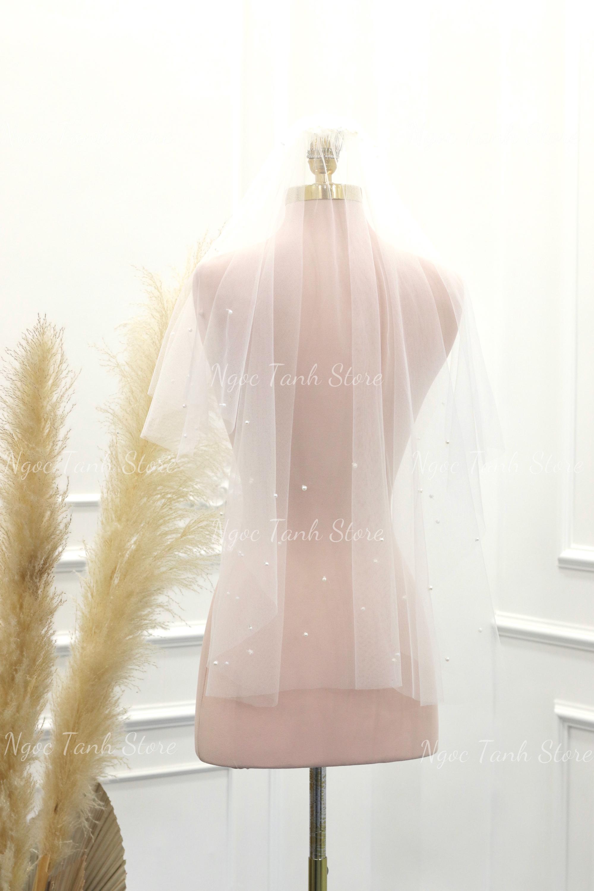 Short Two-tier Veils. Pearl Veils. Designer, Handmade Veils. Custom ...