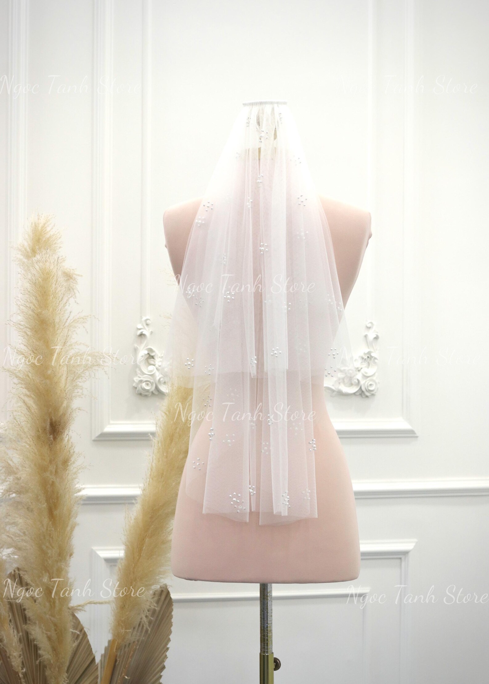 Short Two-tier Veils. Pearl Veils. Designer, Handmade Veils. Custom ...