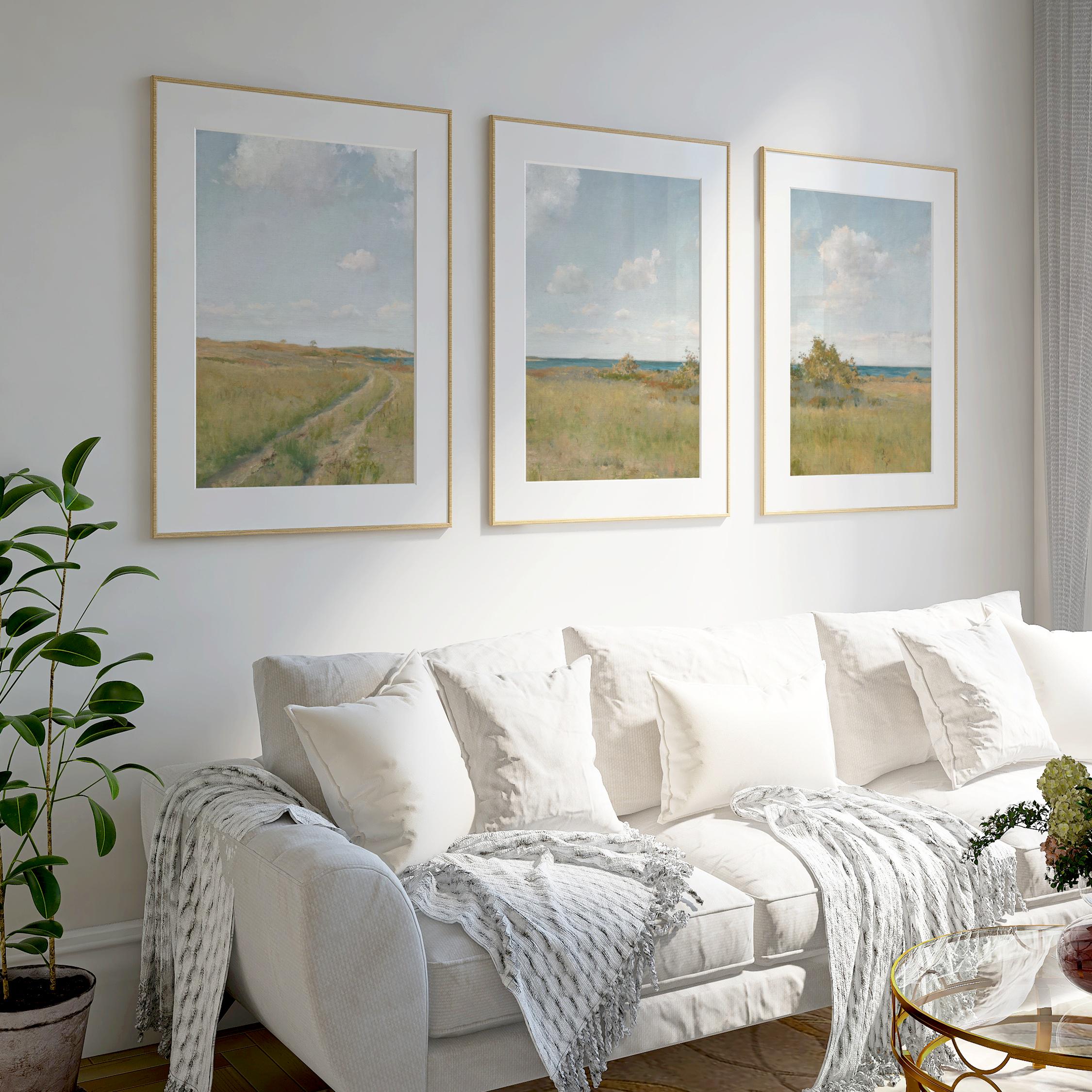 3-piece Nature Painting Set | Modern Farmhouse Triptych | Above the ...