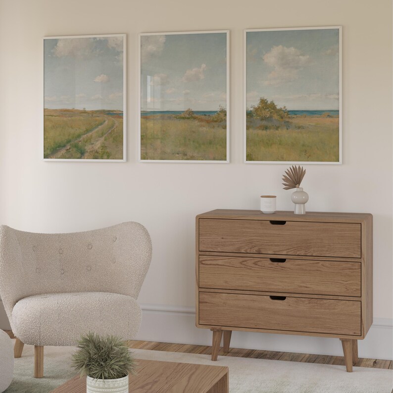 3-piece Nature Painting Set | Modern Farmhouse Art Set | vintage ...