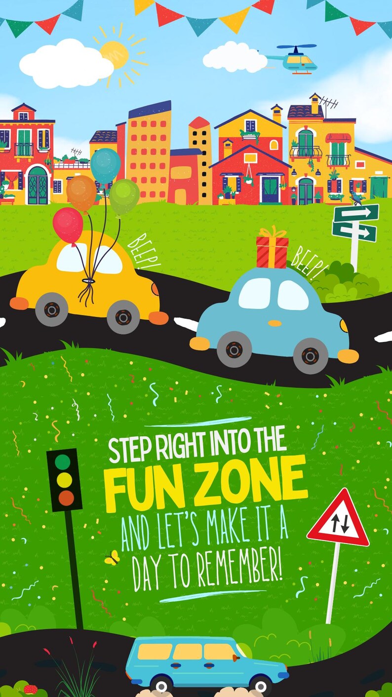 Cartoon Car-themed Birthday Invitation Video – Digital MP4 Download - Etsy