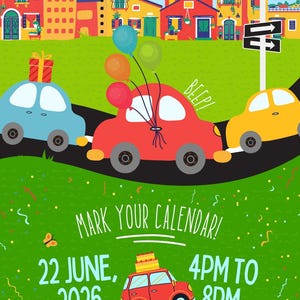 Cartoon Car-themed Birthday Invitation Video – Digital MP4 Download - Etsy