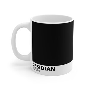 Obsidian Color Palette Ceramic Coffee Mug Modern Art Deco Black Glass ...