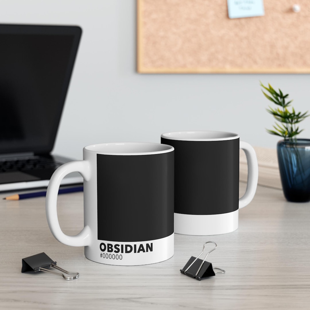 Obsidian Color Palette Ceramic Coffee Mug Modern Art Deco Black Glass ...
