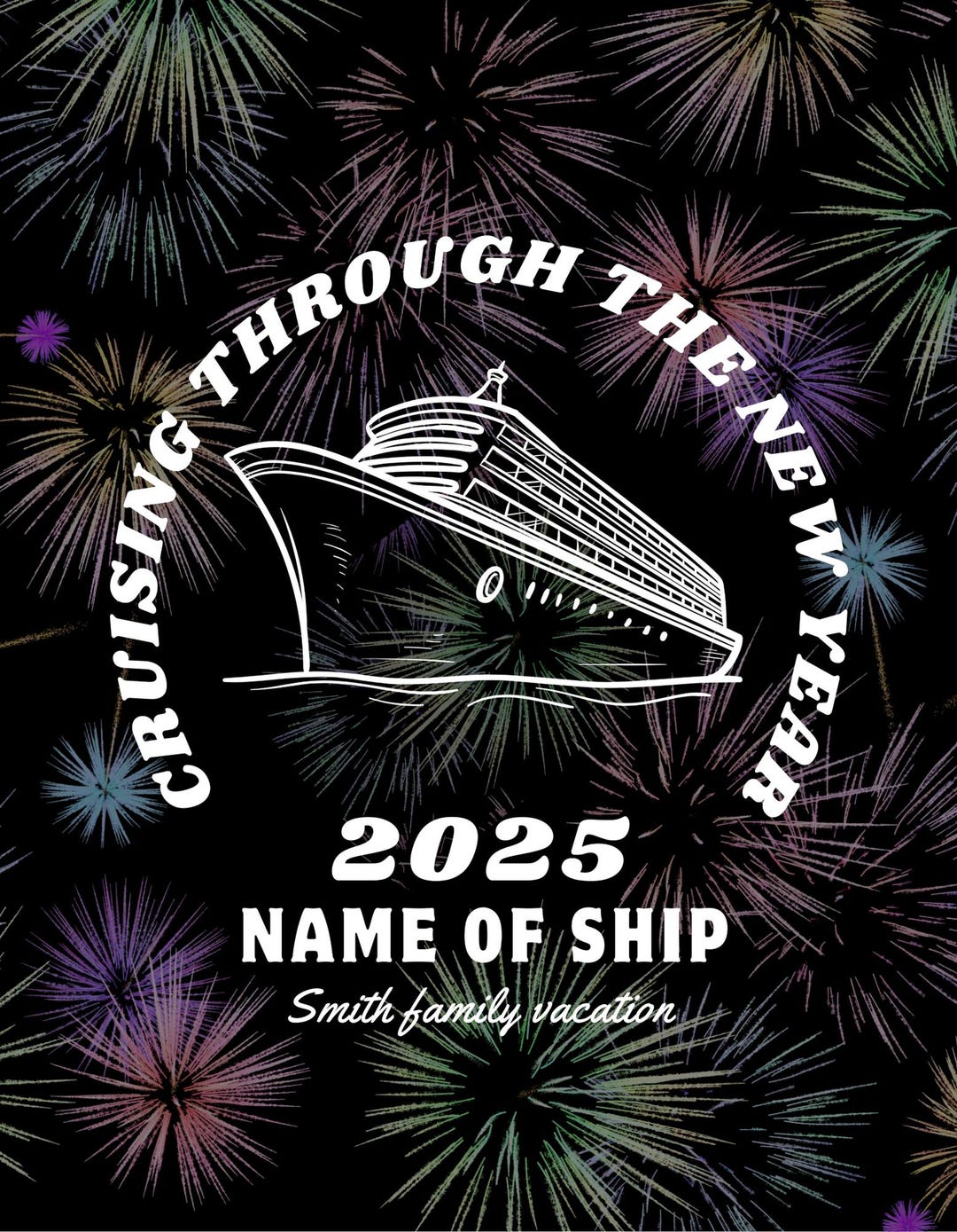 Cruising Through the New Year 2025 Cruise Printable Editable Digital ...
