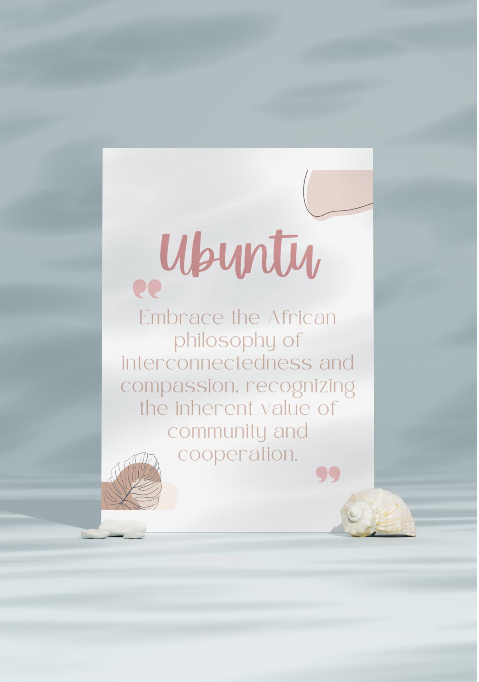 Ubuntu Definition Wall Art African Printable Inspirational Quotes ...