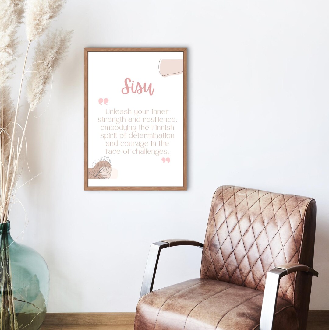 Sisu Definition Digital Print Scandinavian Inspirational Quote Art Wall ...