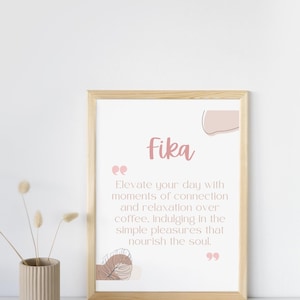 Fika Definition Print Set | Swedish Inspirational Words | Printable Art ...