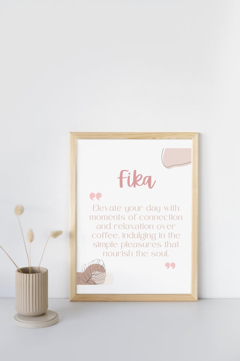 Fika Definition Print Set | Swedish Inspirational Words | Printable Art ...