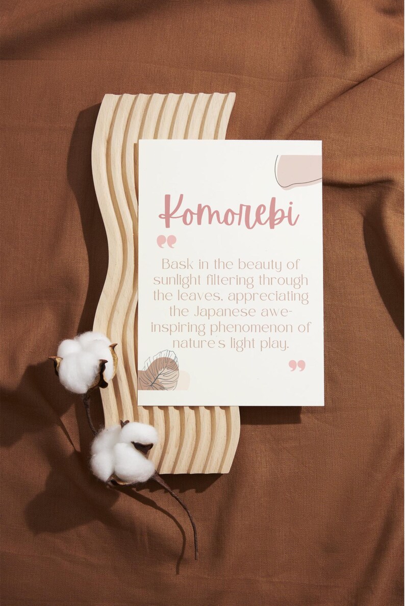 Komorebi Definition Print Set | Japanese Inspirational Words | Printable Art | Inspirational ...