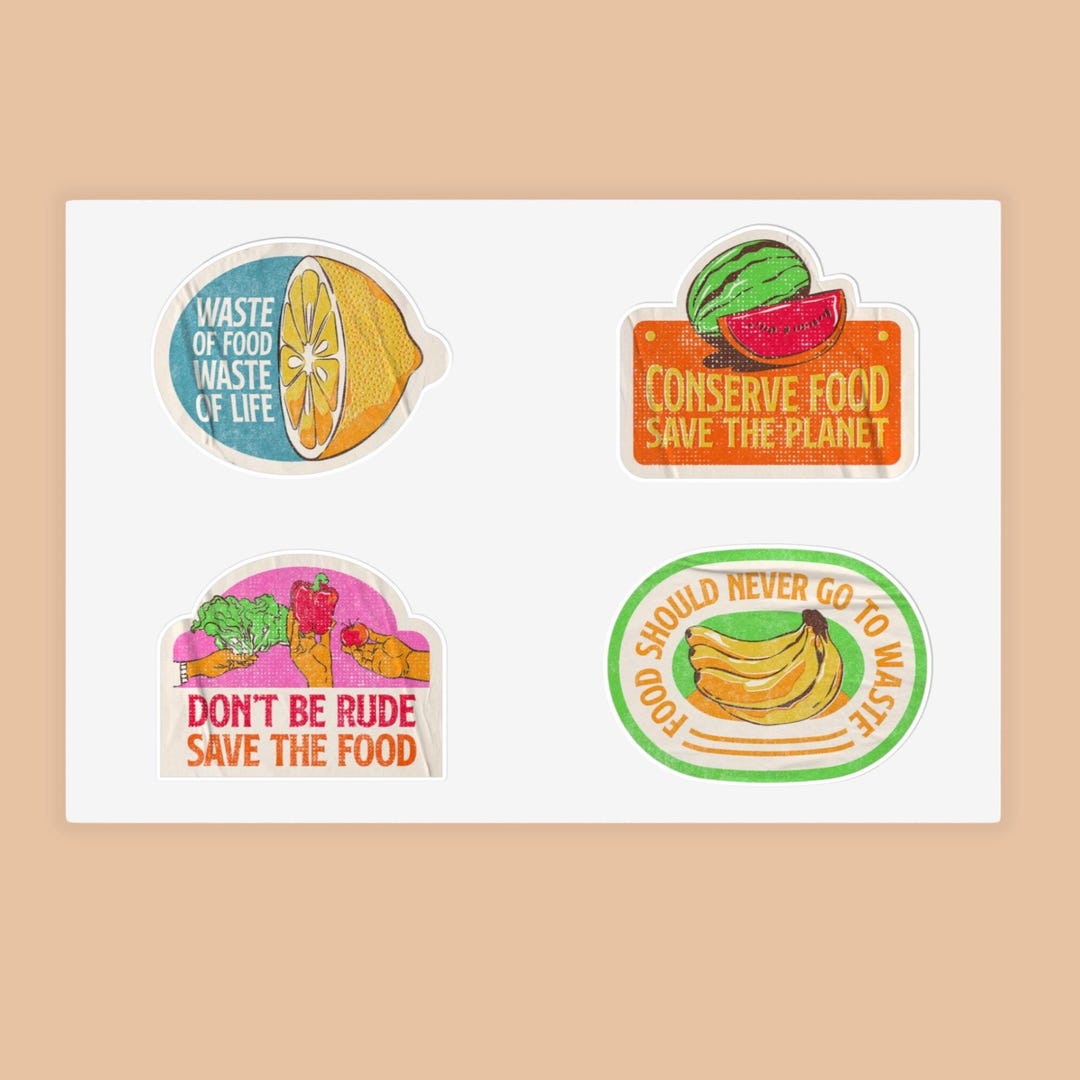 Anti-food Waste Stickers, Activist Sticker, Save the Planet Sticker ...