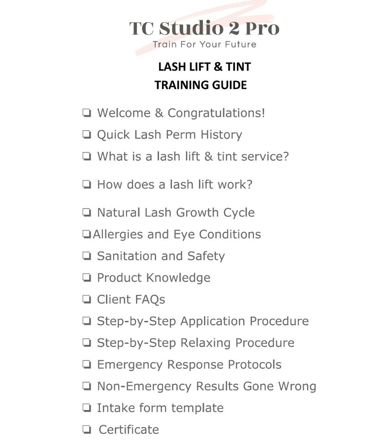 Lash Lift & Tint Esthetician Training / Training PDF Booklet + Practice ...