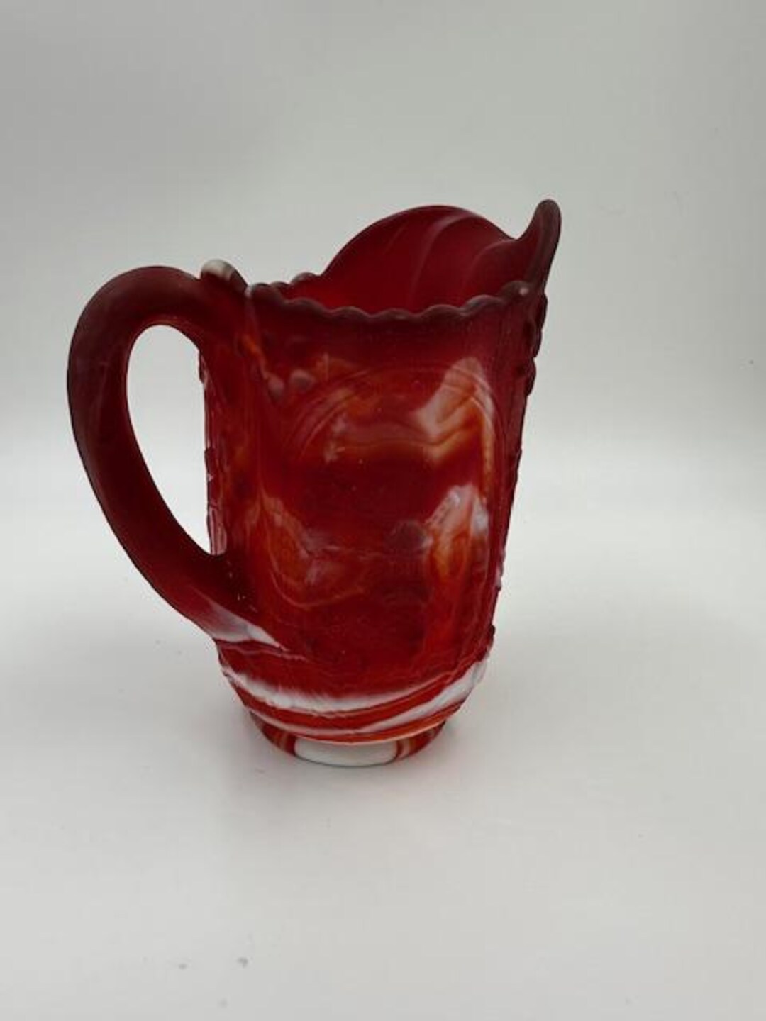 Red Slag Glass Windmill Pitcher - Etsy