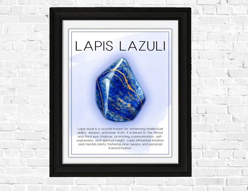 Lapis Lazuli Crystal Digital Wall Art - Etsy