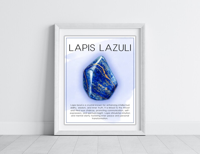 Lapis Lazuli Crystal Digital Wall Art - Etsy