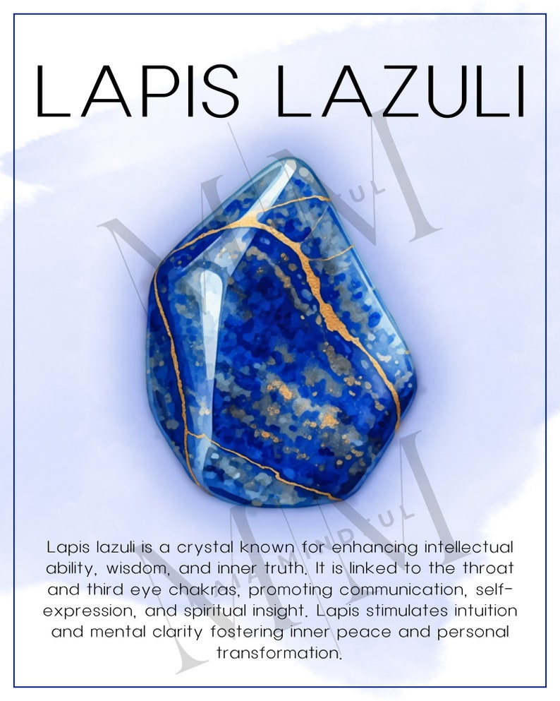 Lapis Lazuli Crystal Digital Wall Art - Etsy