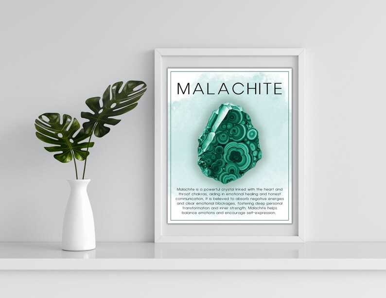 Malachite Crystal Digital Wall Art - Etsy