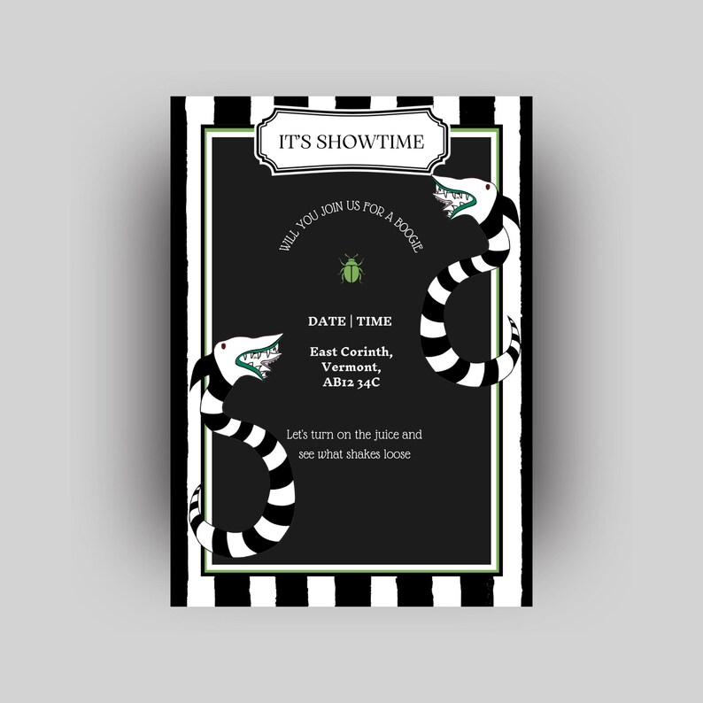 Beetlejuice Birthday Invitation Beetlejuice Editable Template Customisable E Invite