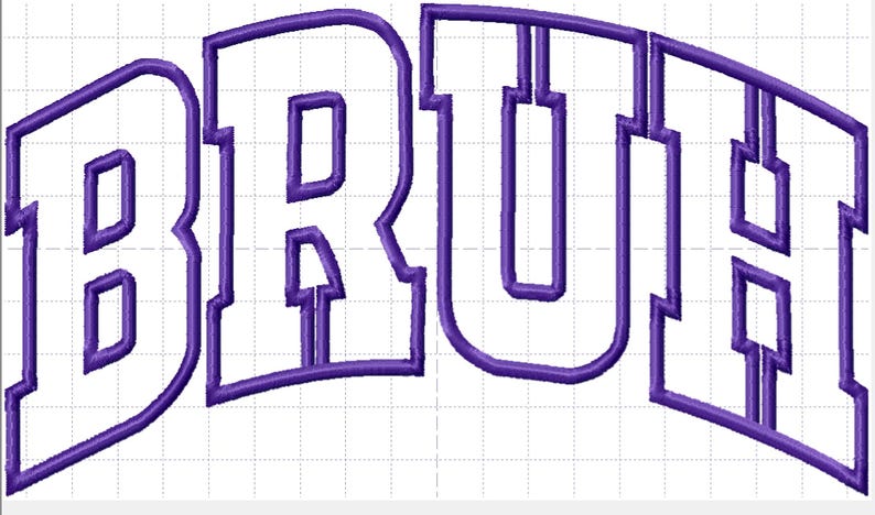 Arched Bruh Easy Applique Mom Embroidery Design - Etsy