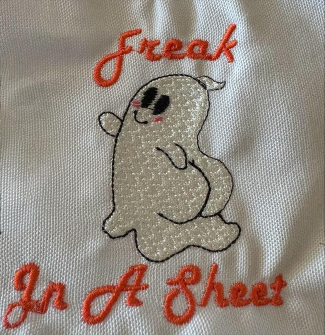 Freak in a Sheet and Booty Boo Cute Halloween Ghost Machine Embroidery ...