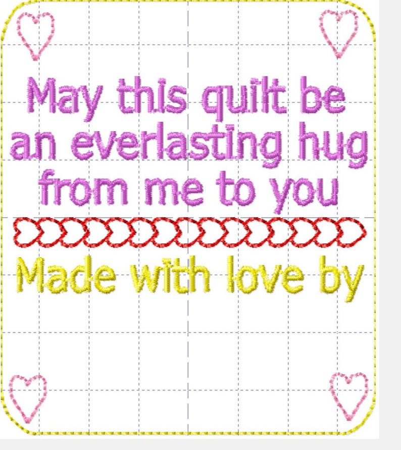 Funny Quilt Label 4x4 Hoop. Everlasting Love Machine Embroidery - Etsy
