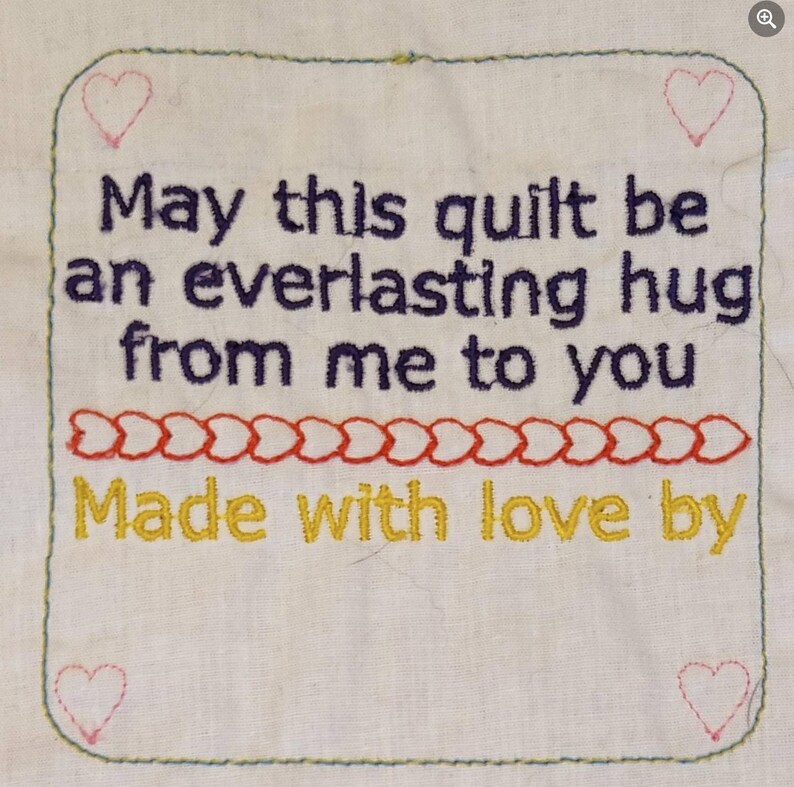 Funny Quilt Label 4x4 Hoop. Everlasting Love Machine Embroidery - Etsy