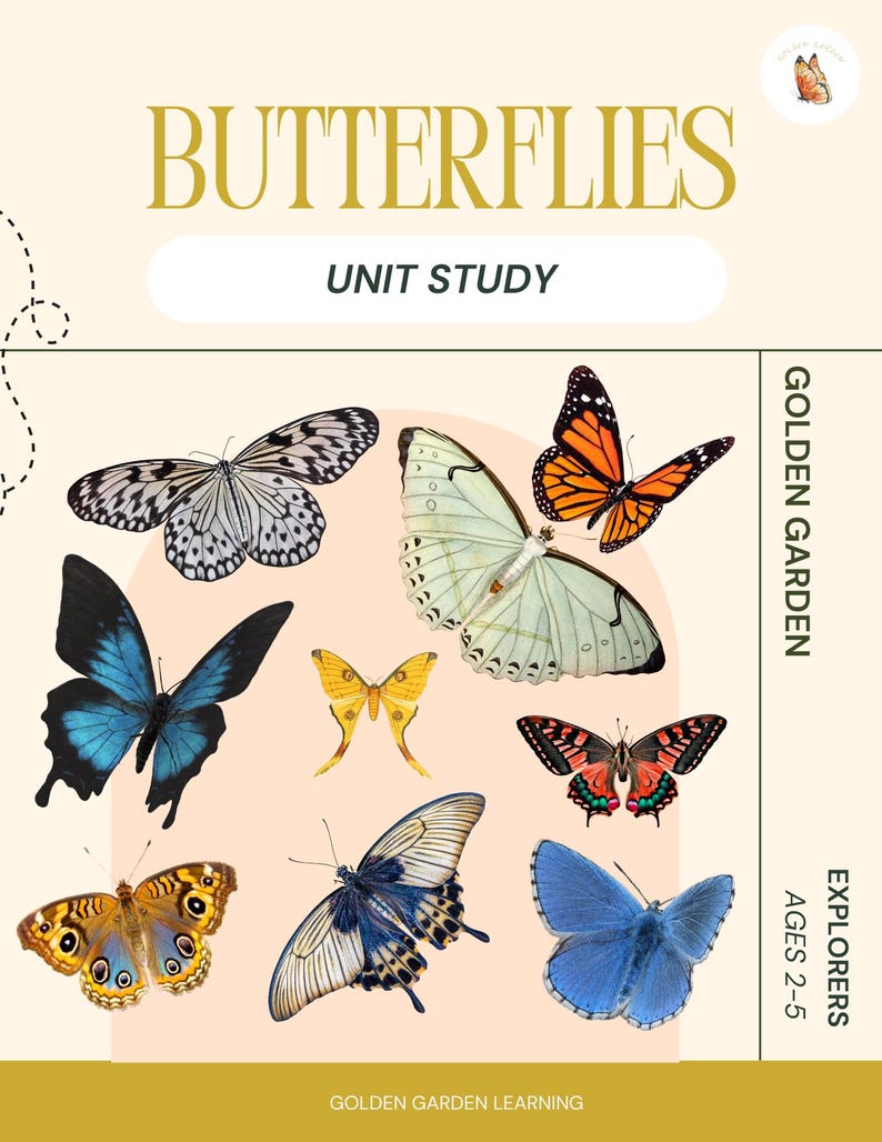 Butterflies Unit Study Preschool Homeschool Curriculum, Montessori ...