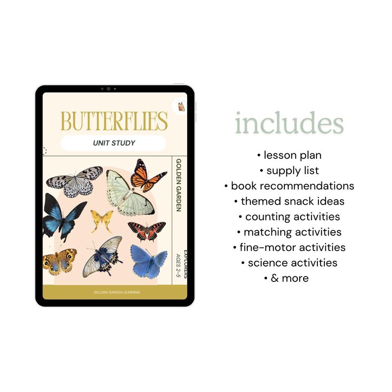 Butterflies Unit Study Preschool Homeschool Curriculum, Montessori ...