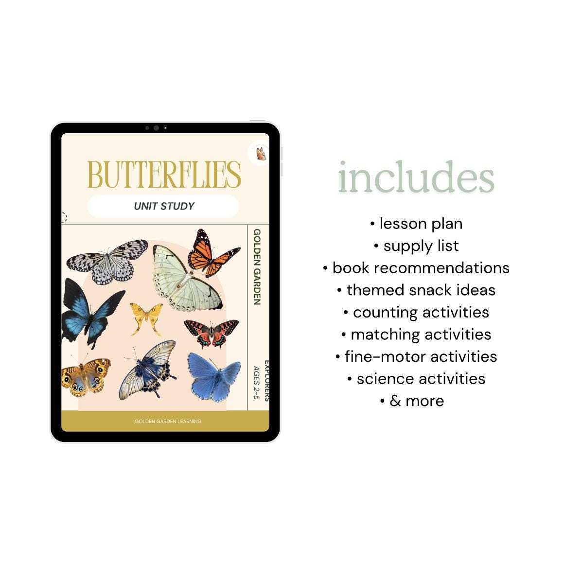 Butterflies Unit Study Preschool Homeschool Curriculum, Montessori ...