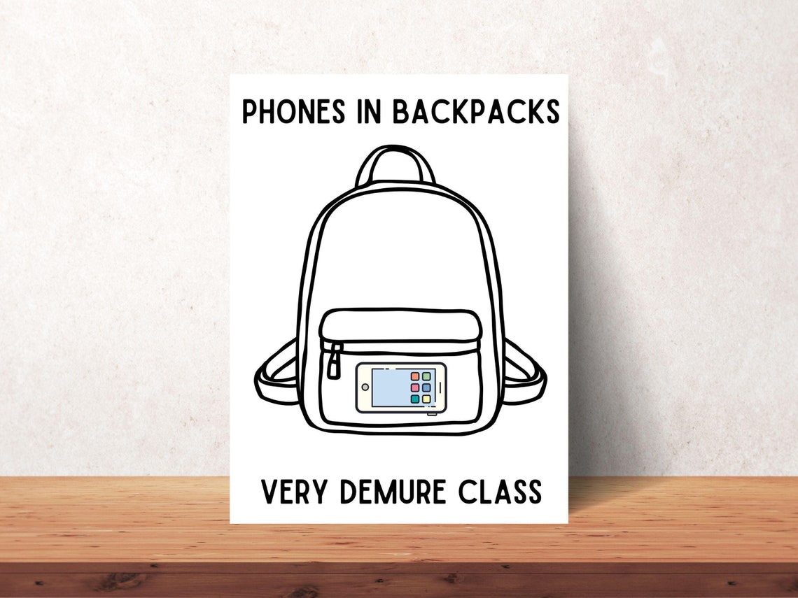 Phone Free Classroom Poster, Trendy Demure Sign, Teacher Rules Decor ...