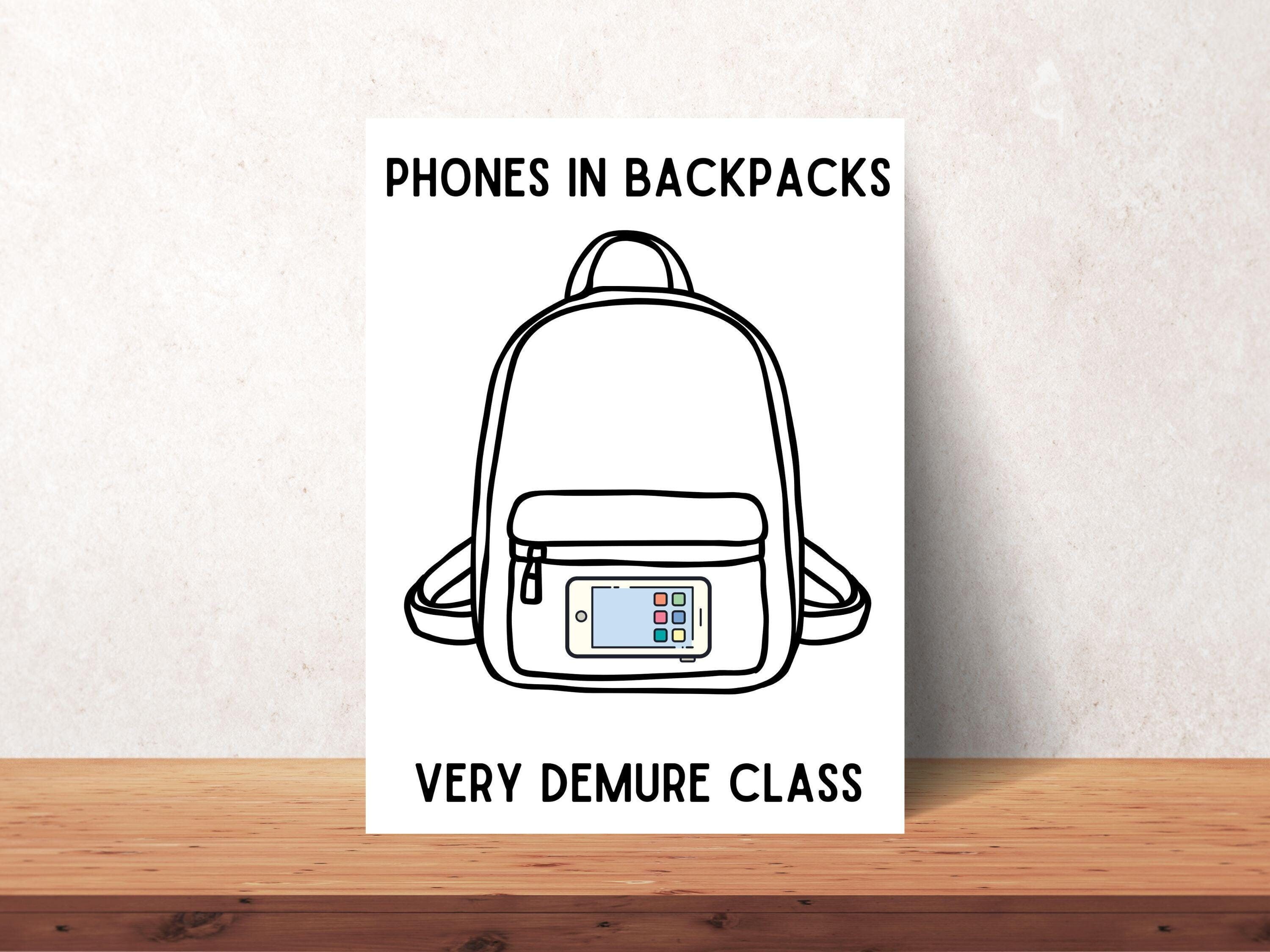 Phone Free Classroom Poster, Trendy Demure Sign, Teacher Rules Decor ...