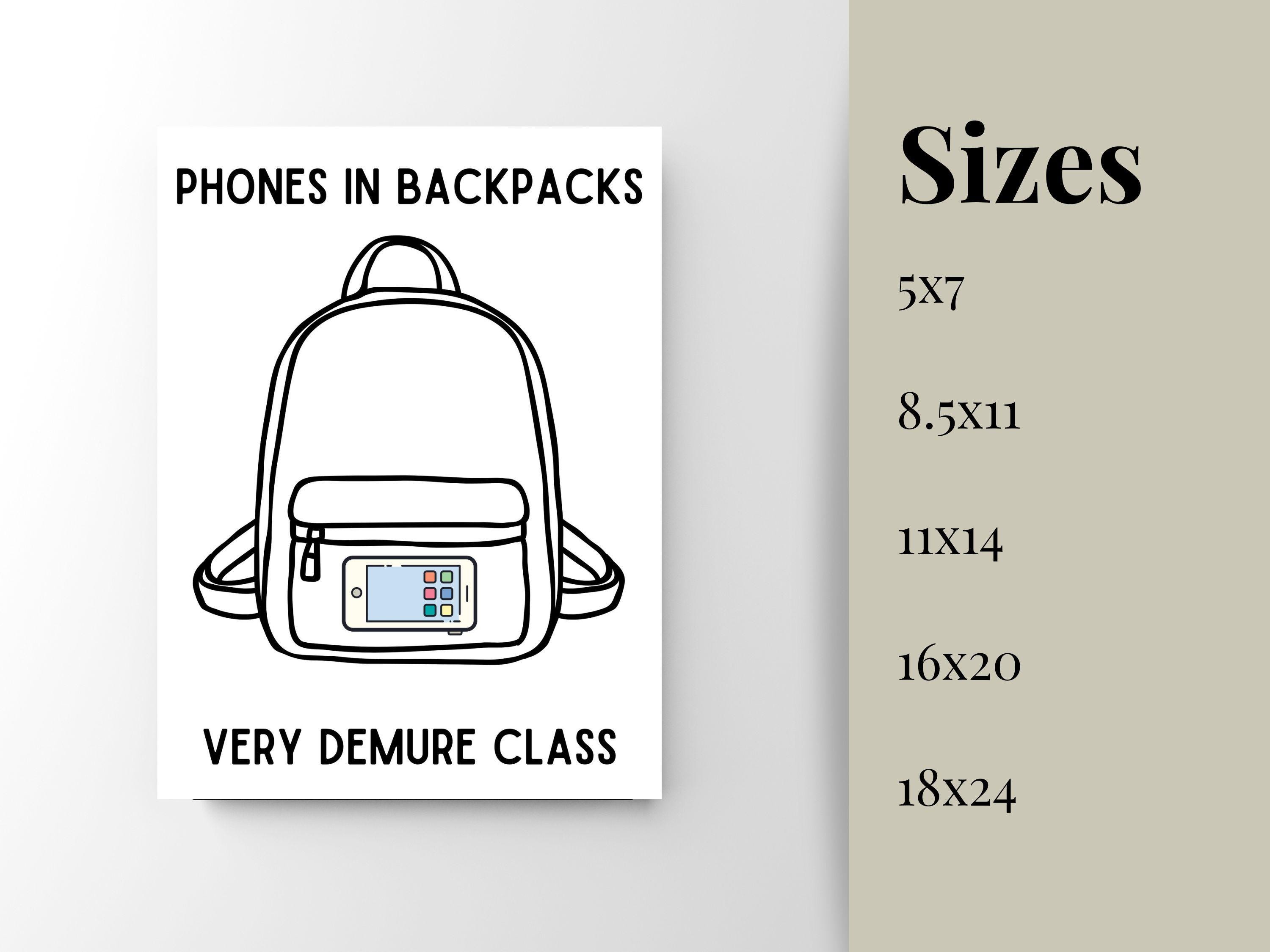 Phone Free Classroom Poster, Trendy Demure Sign, Teacher Rules Decor ...