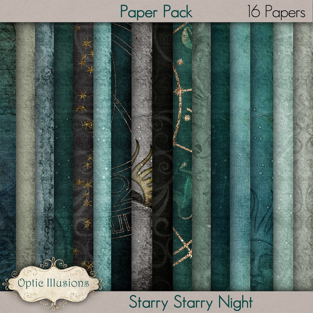 Starry Starry Night - Digital Scrapbooking Paper - 16 Papers - 12 X 12 ...