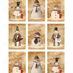 Merry Little Snowmen - Christmas Gift Tags - Set of 12 - 2.5 X 4 Inch ...