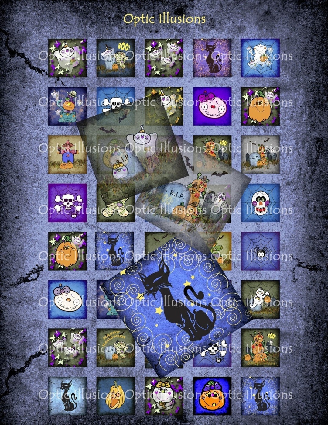 Haunted Halloween Squares - Ghostly Little Floating Squares With ...