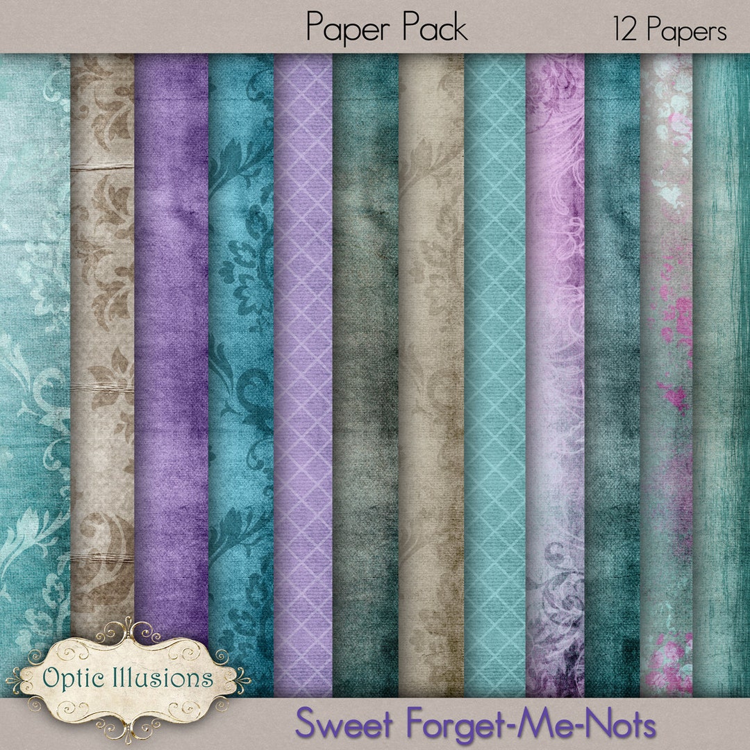 Sweet-forget-me-nots - Digital Paper Pack - Digital Scrapbooking Papers ...