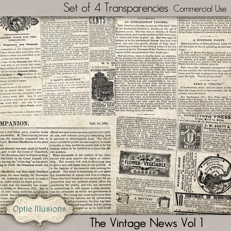 The Vintage News Vol 1 Transparencies Digital | Etsy