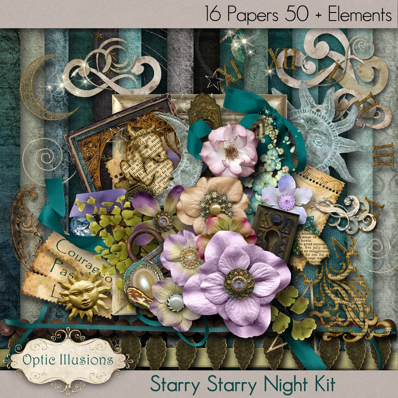 STARRY STARRY NIGHT Digital Scrapbooking Kit 16 Papers 6 - Etsy
