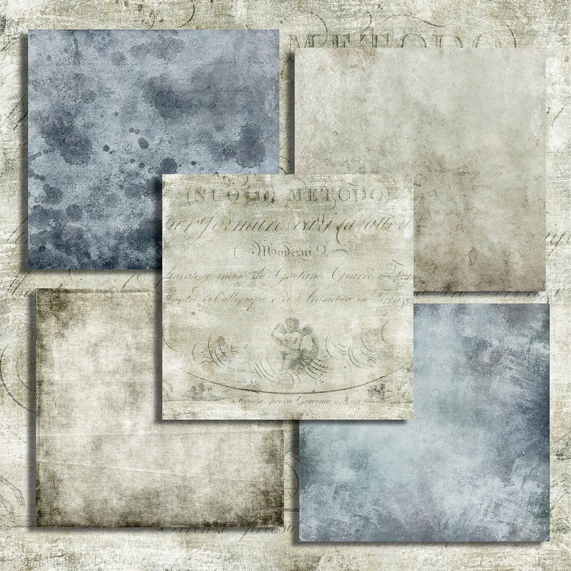 Ocean Hue's Digital Scrapbooking Papers 12 X 12 - Etsy