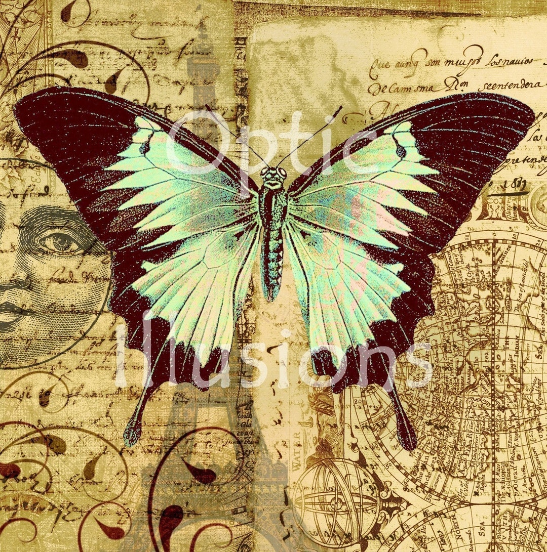 INSTANT DOWNLOAD - Old World Butterfly Picture 5 -- Printable Picture ...