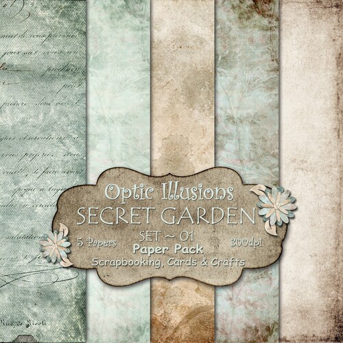 Secret Garden Set 06 Digital Scrapbooking Papers Paper - Etsy